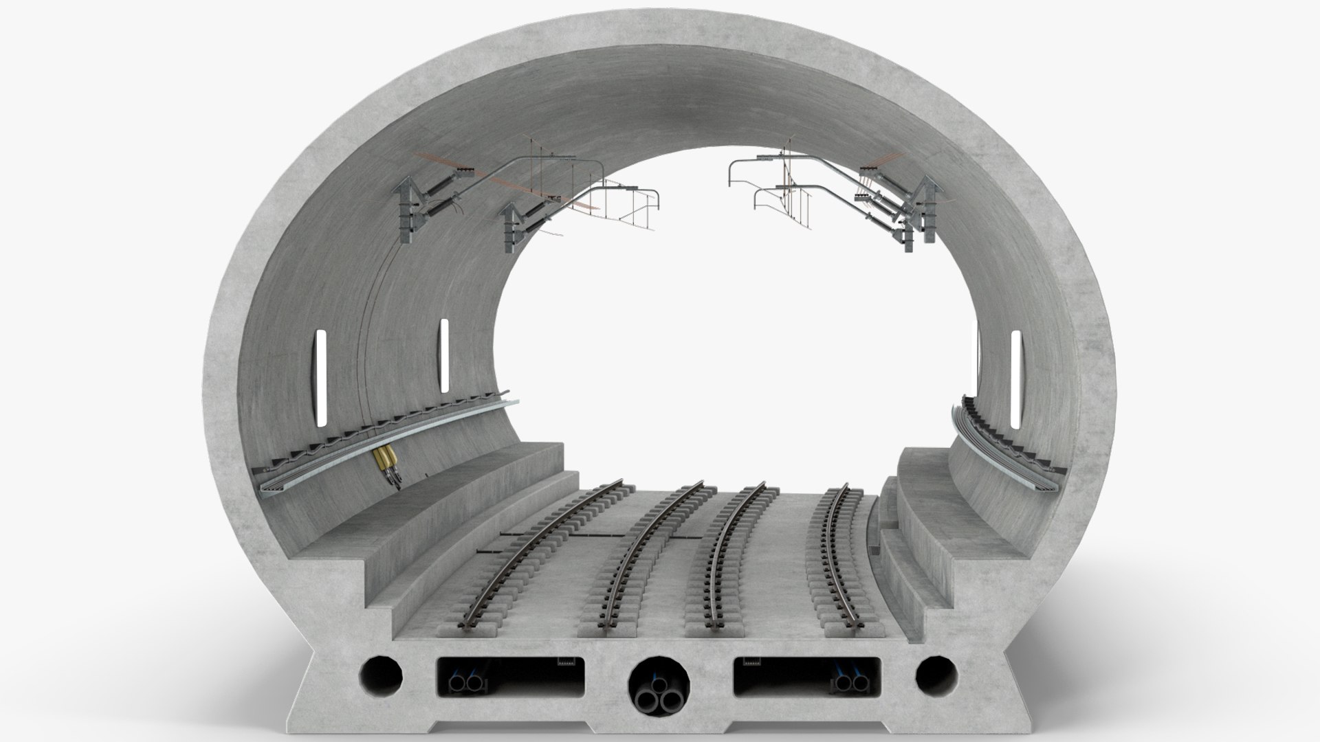 Railway Subway Cross Section Bend 3D Model - TurboSquid 2279874