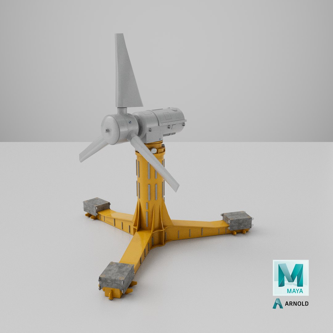 Tidal Power Turbine 3D Model - TurboSquid 2148766