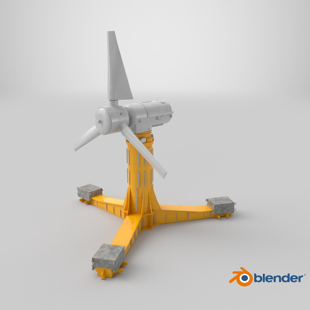 Tidal Power Turbine 3D Model - TurboSquid 2148766