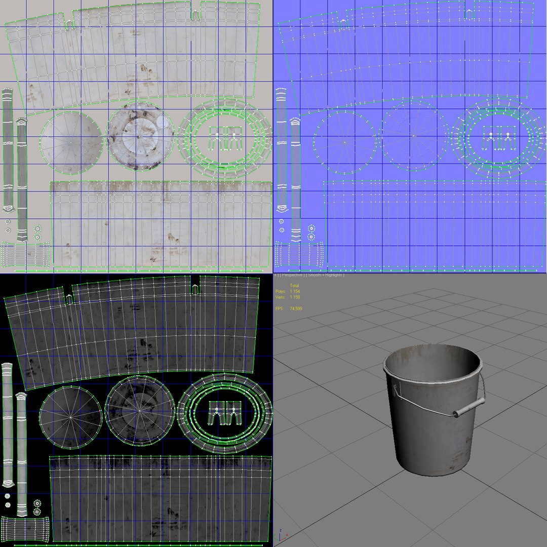 3d model white plastic bucket