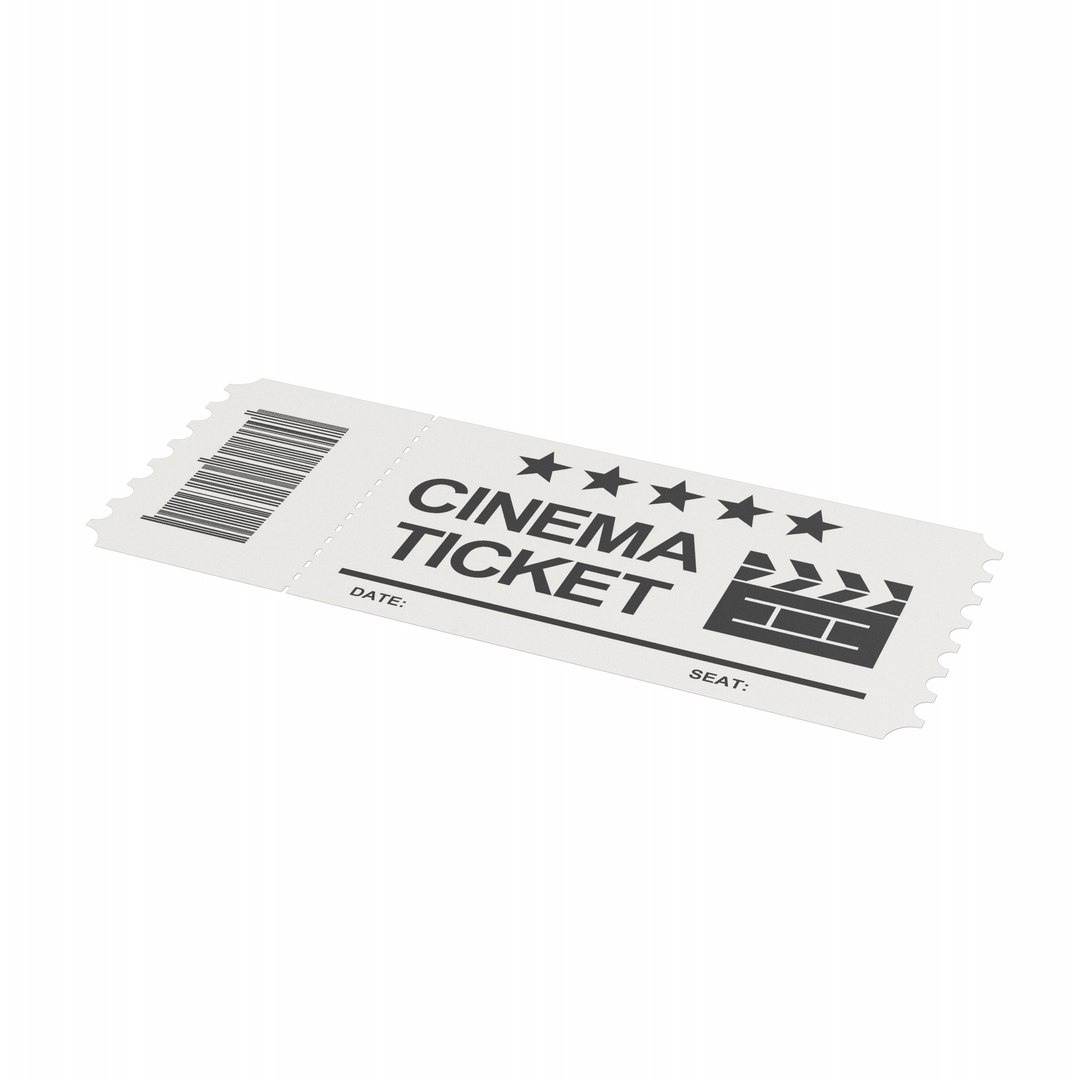 3D Cinema Ticket Model - TurboSquid 2069825