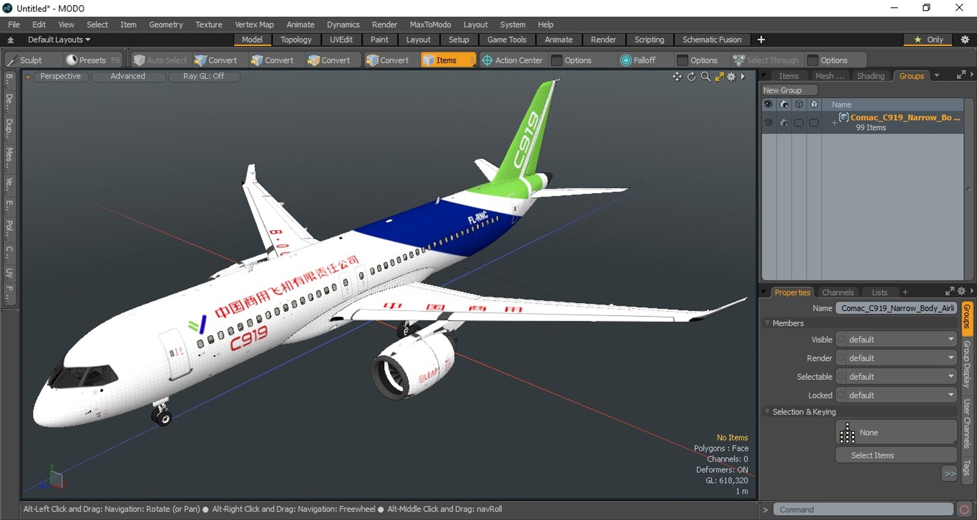 3D Comac C919 Narrow Body Airliner - TurboSquid 1772670