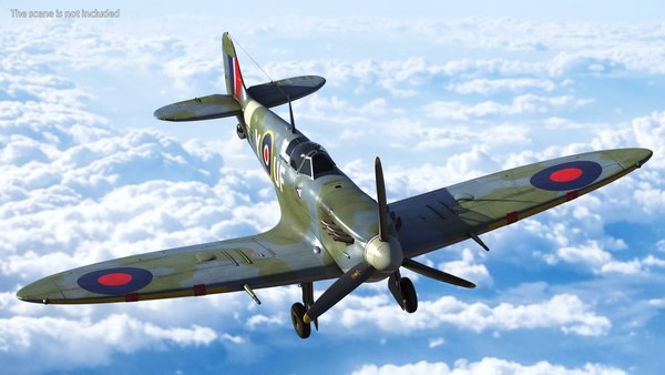 3d british wwii fighter aircraft