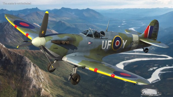 3d british wwii fighter aircraft