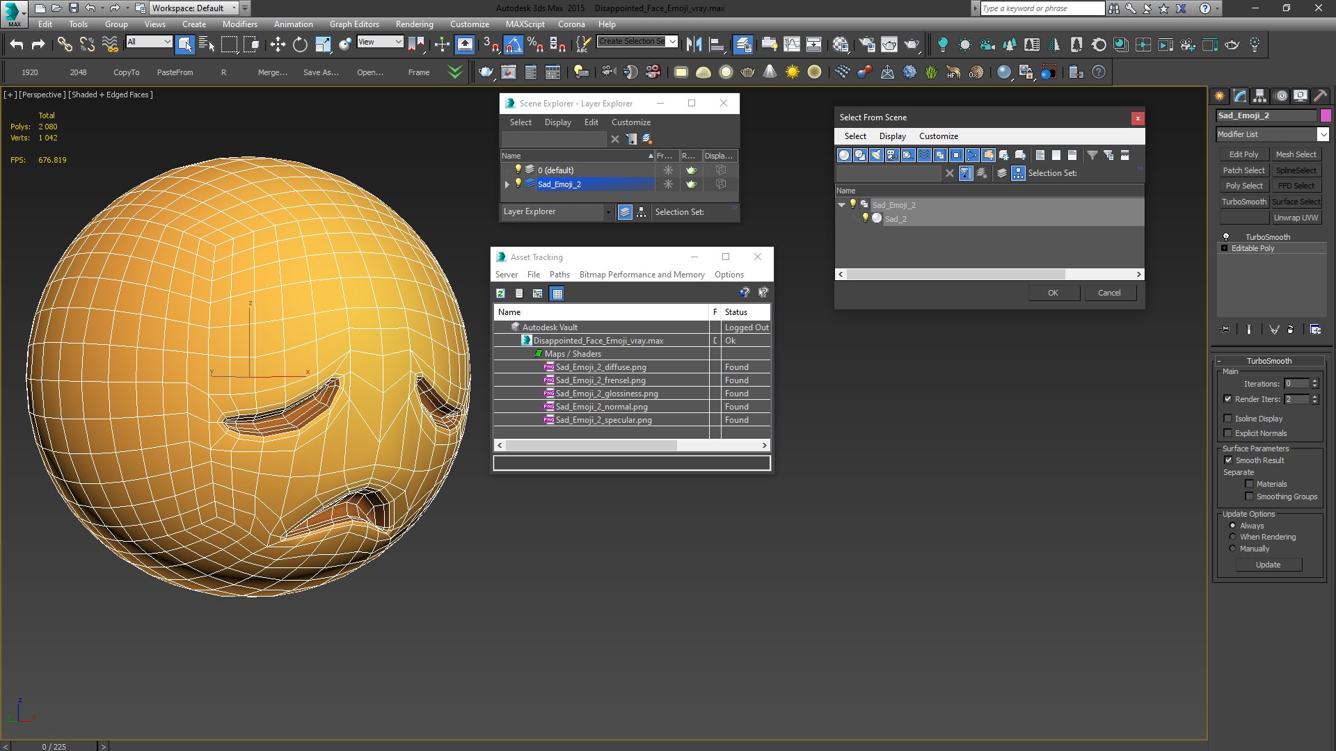 Disappointed Face Emoji 3D - TurboSquid 1531429