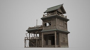 3D ancient building three-storey model - TurboSquid 1642755