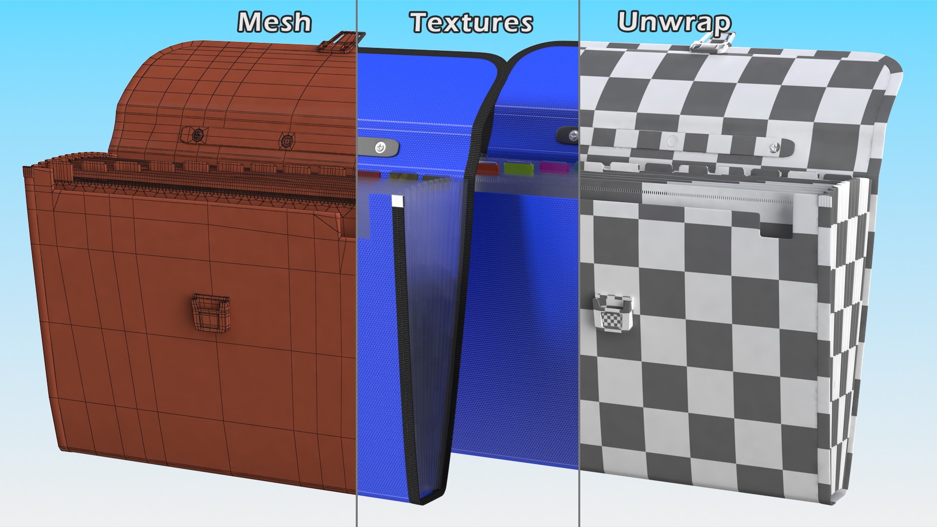 3D Expanding File Folder Blue Open - TurboSquid 1991758