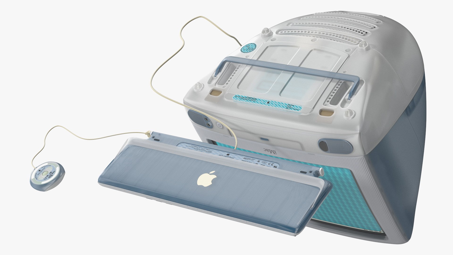 3D IMac 1998 Vintage Desktop Blue Model - TurboSquid 2382473