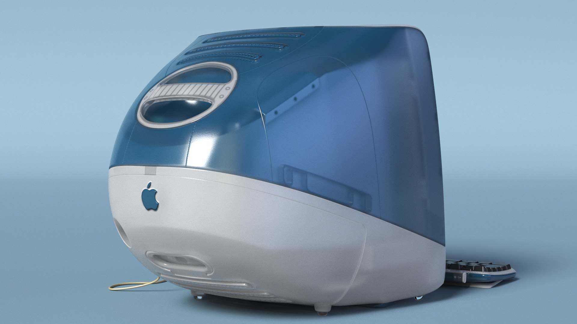 3D IMac 1998 Vintage Desktop Blue Model - TurboSquid 2382473