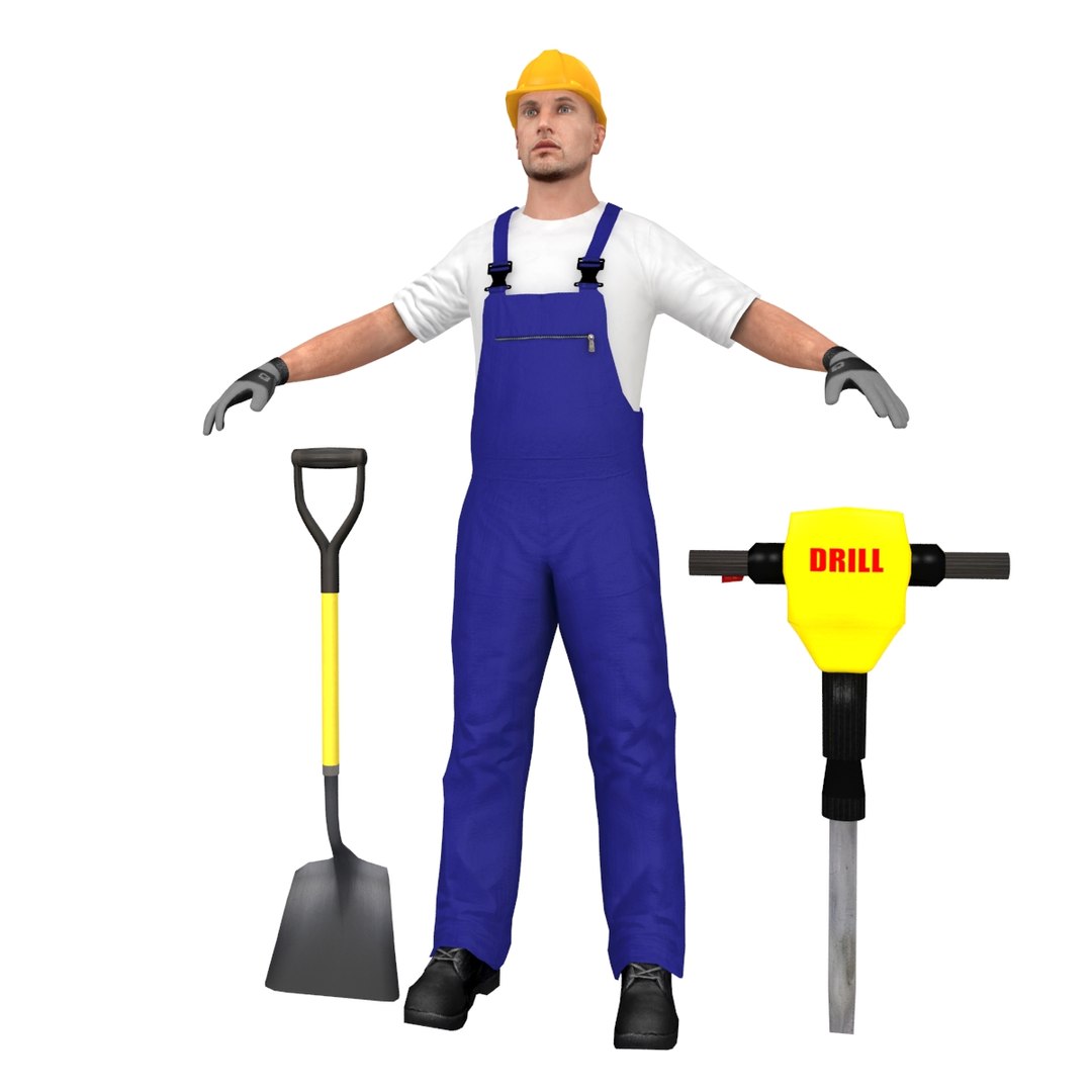 Worker man 3D model - TurboSquid 1276992