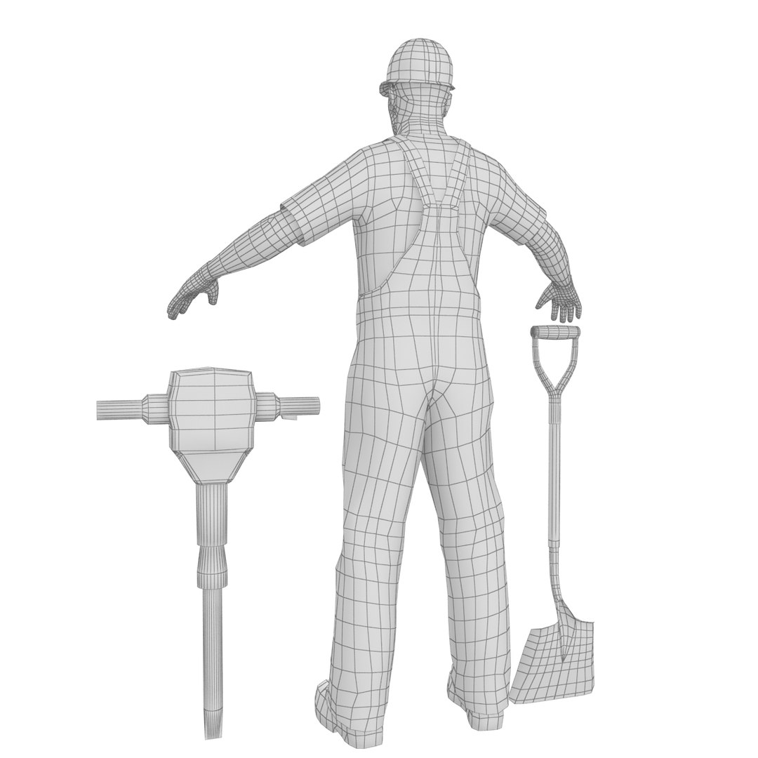 Worker man 3D model - TurboSquid 1276992