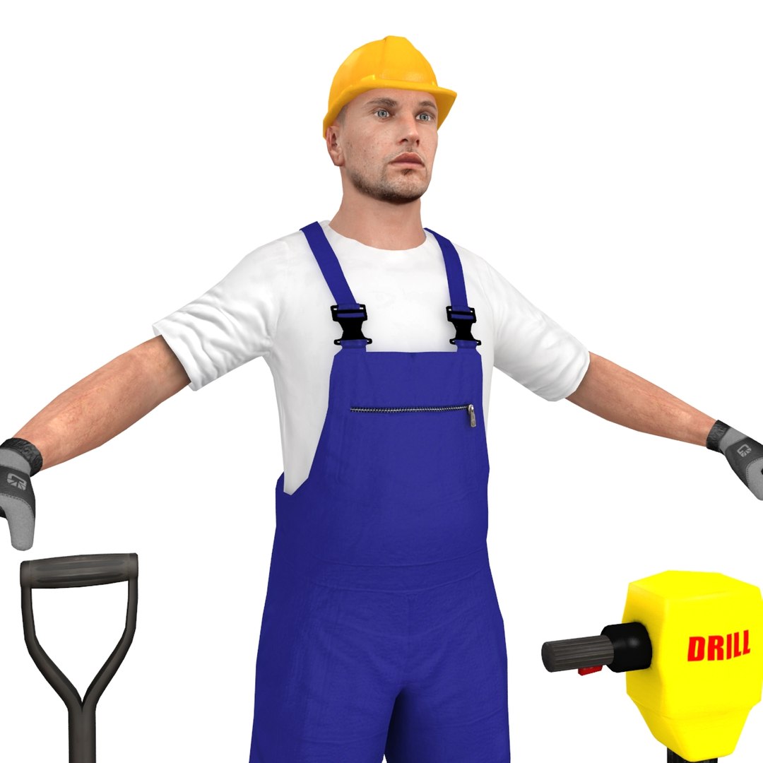 Worker man 3D model - TurboSquid 1276992