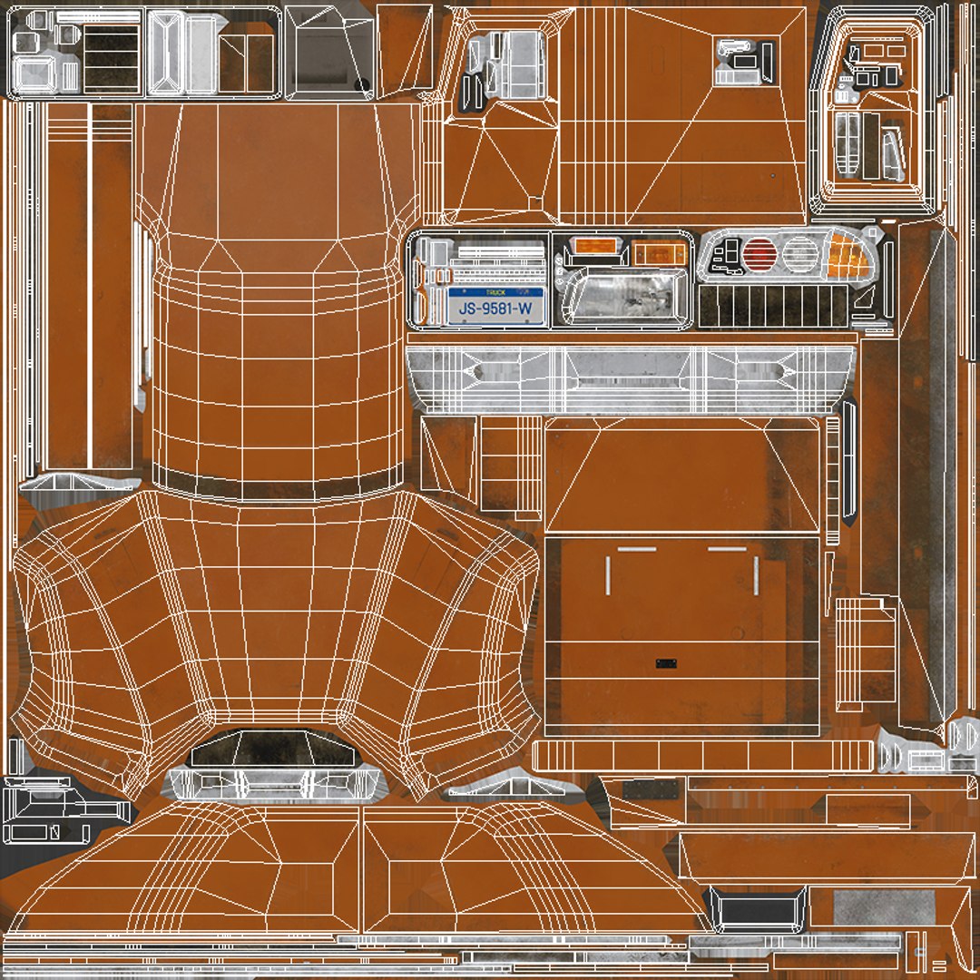 3D Model Semi Truck Tractor - Orange - Low Poly - TurboSquid 1759764