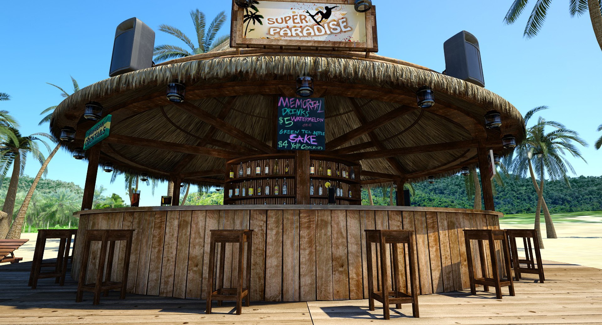 3d Model Beach Bar