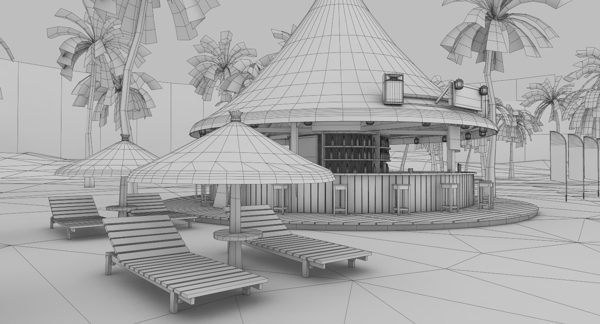 3d model beach bar