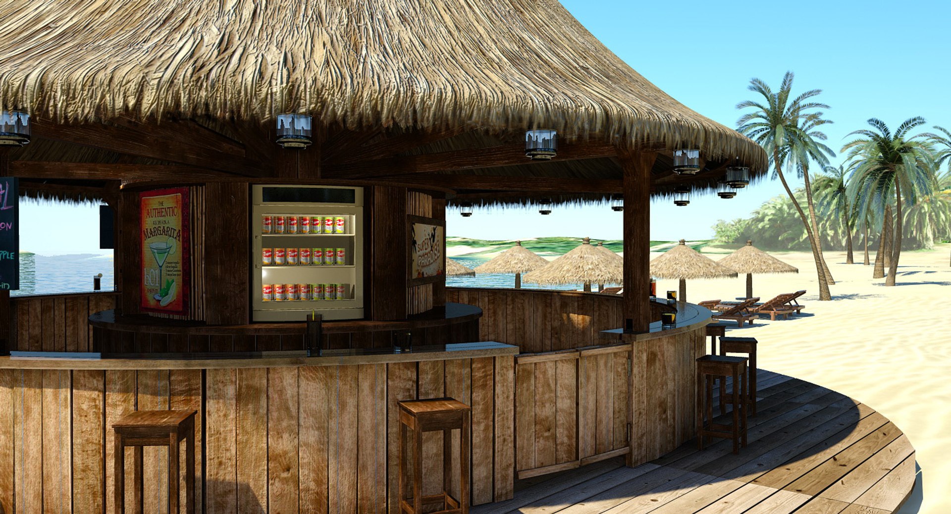 3d Model Beach Bar