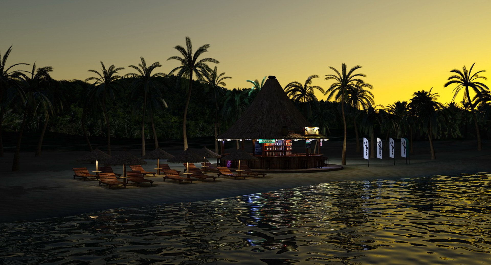 3d Model Beach Bar