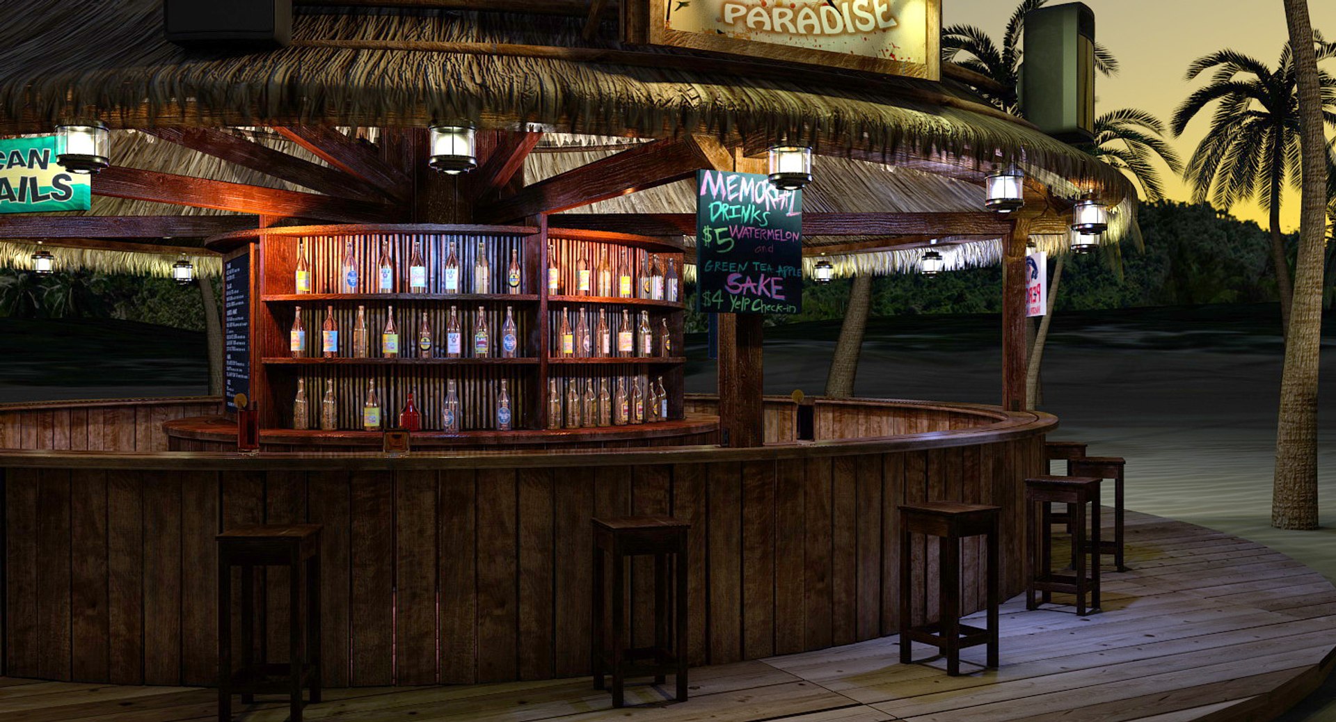 3d Model Beach Bar