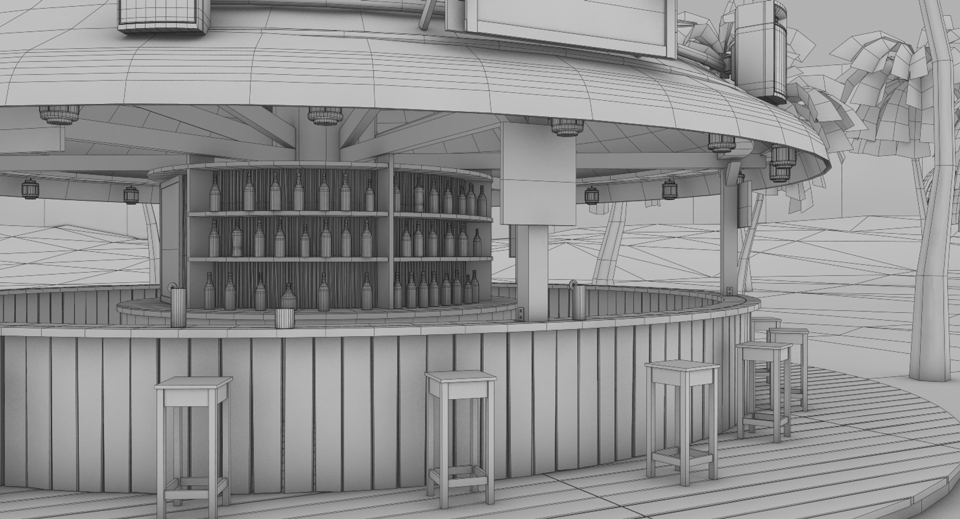 3d model beach bar