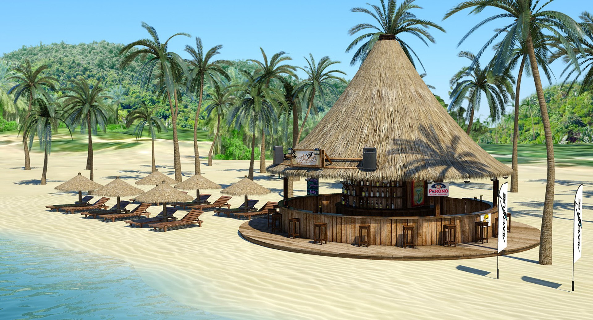 3d Model Beach Bar