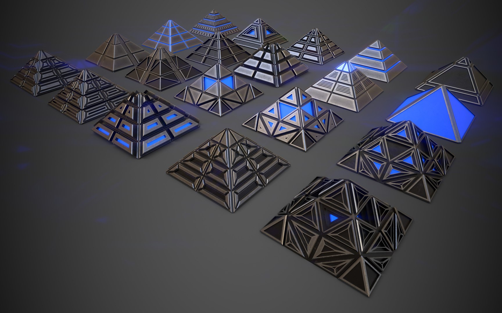 3D Sci-Fi Pyramid Metal - TurboSquid 2426860