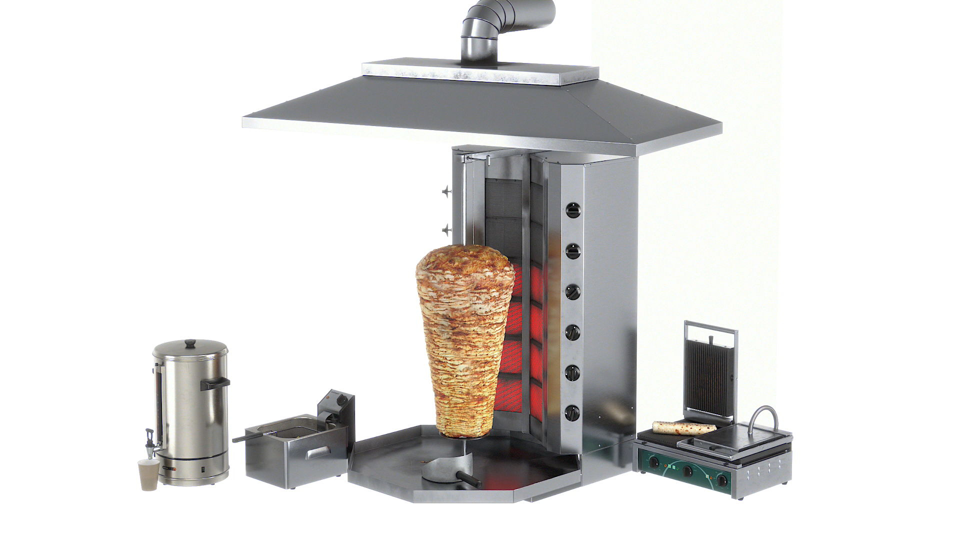 3D Model Equipment For Shawarma Cafe - TurboSquid 2005033