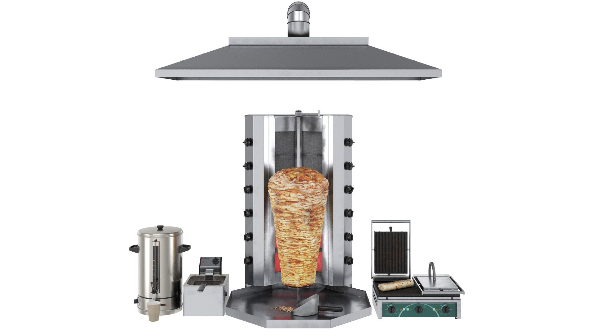 3D Model Equipment For Shawarma Cafe - TurboSquid 2005033