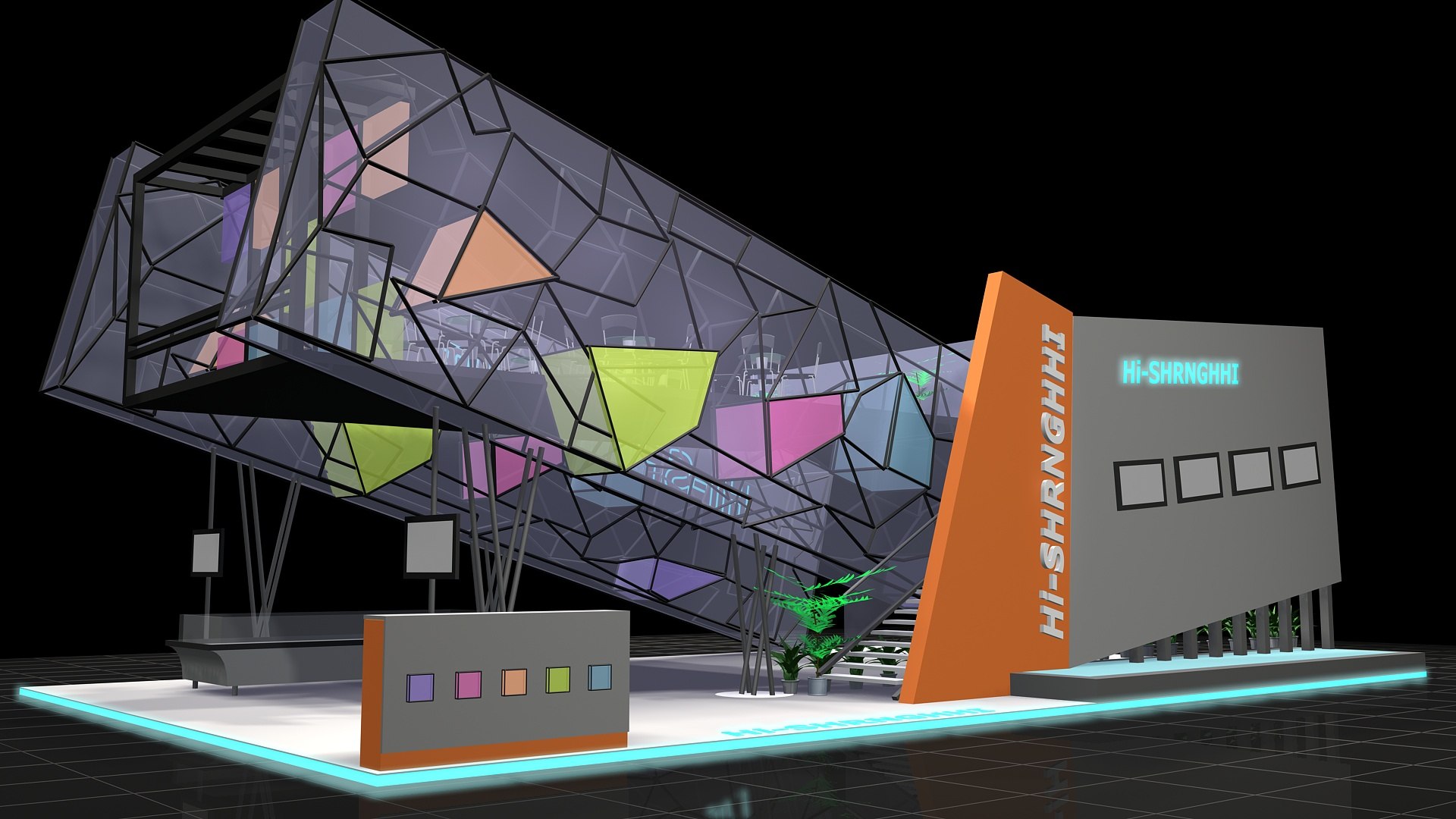 4 Side Open Stand 3D - TurboSquid 1995169