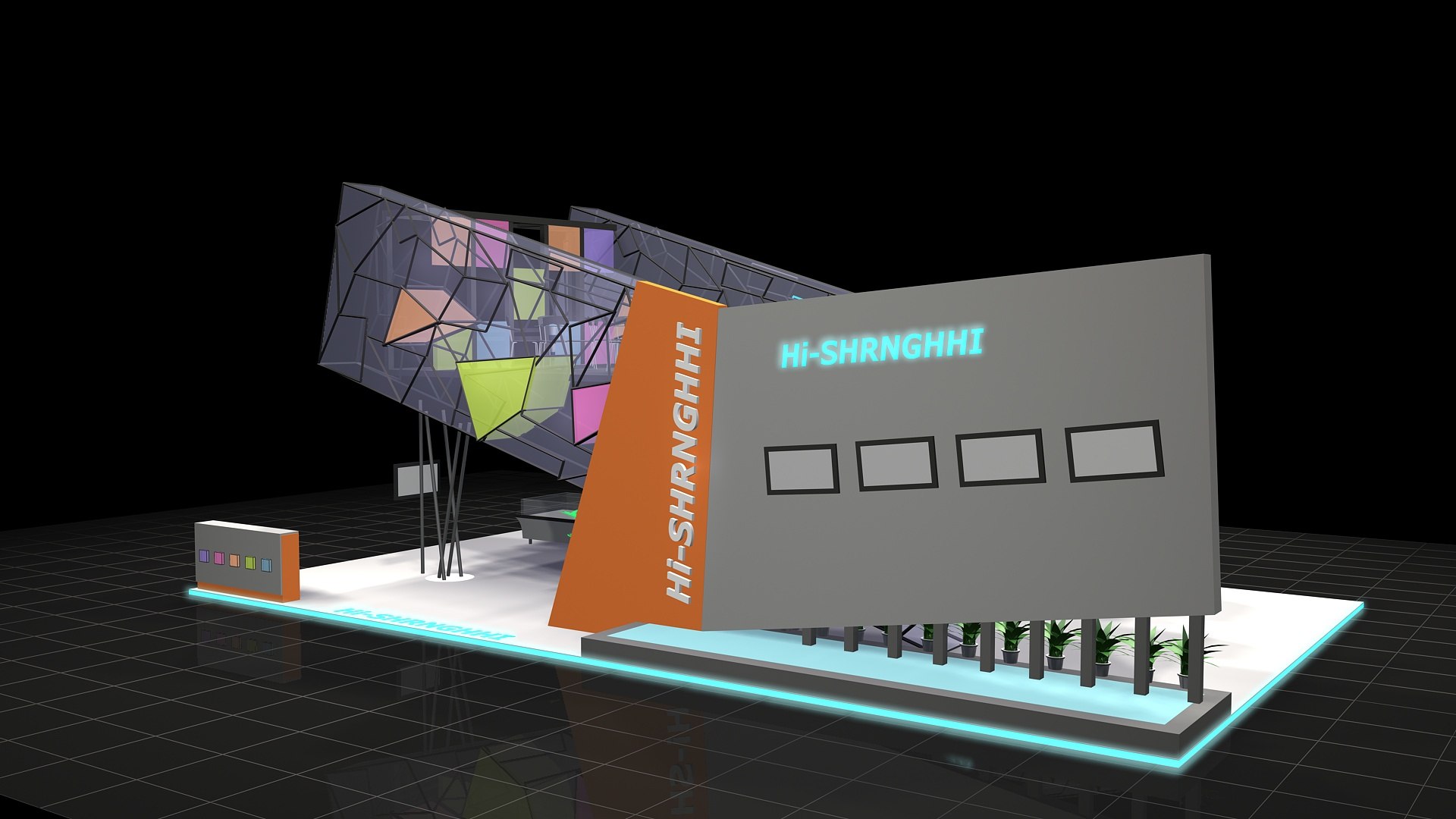 4 Side Open Stand 3D - TurboSquid 1995169