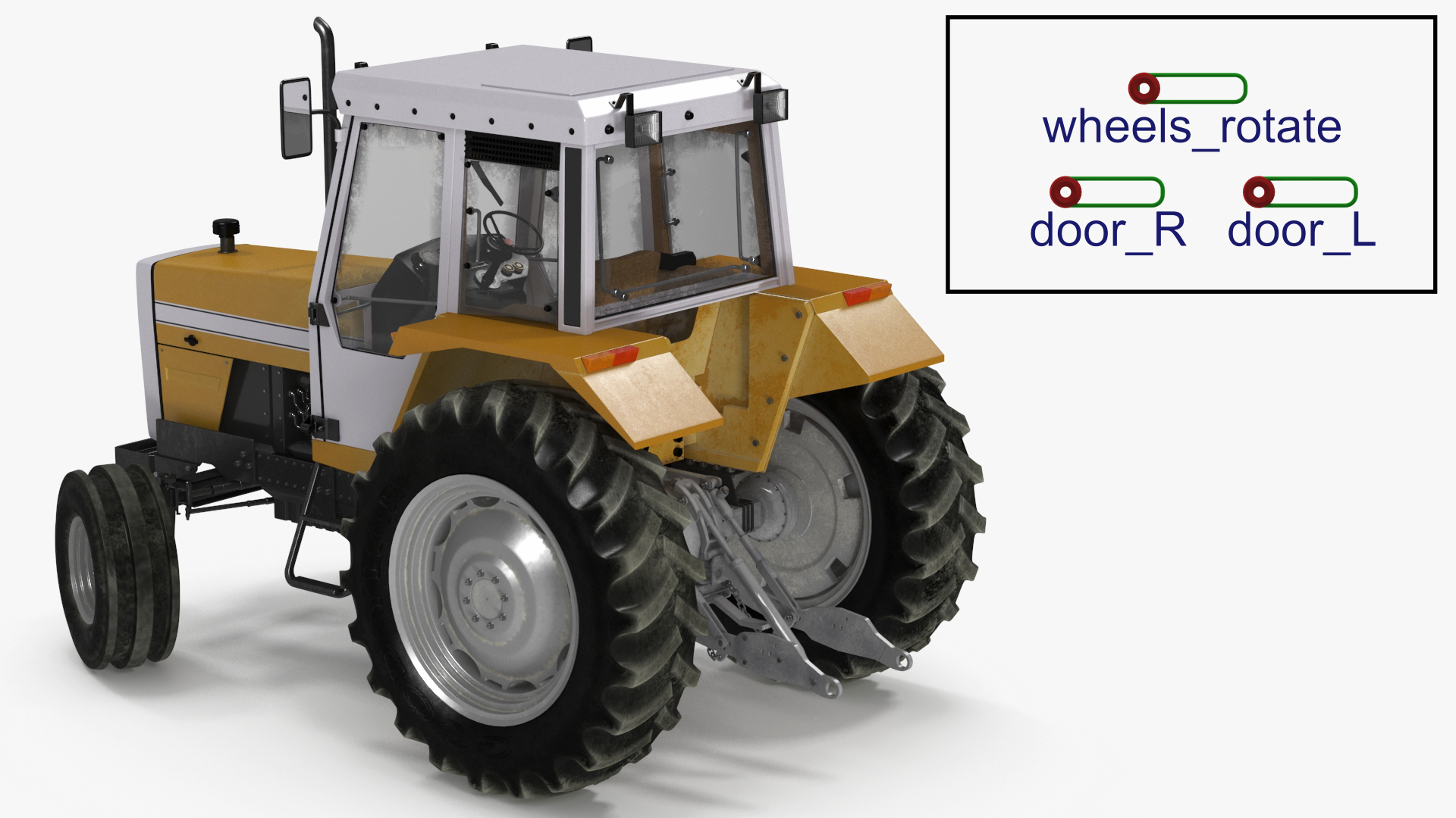 3D Farm Tractor Rigged Model - TurboSquid 2218419