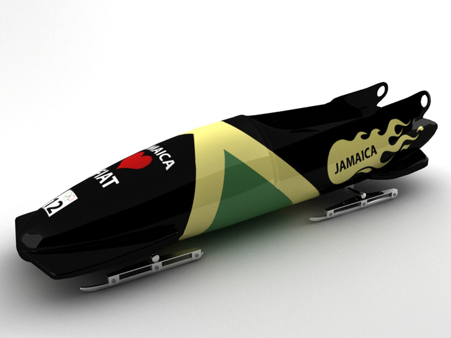 Bobsleigh Sled - Jamaica 3d Model