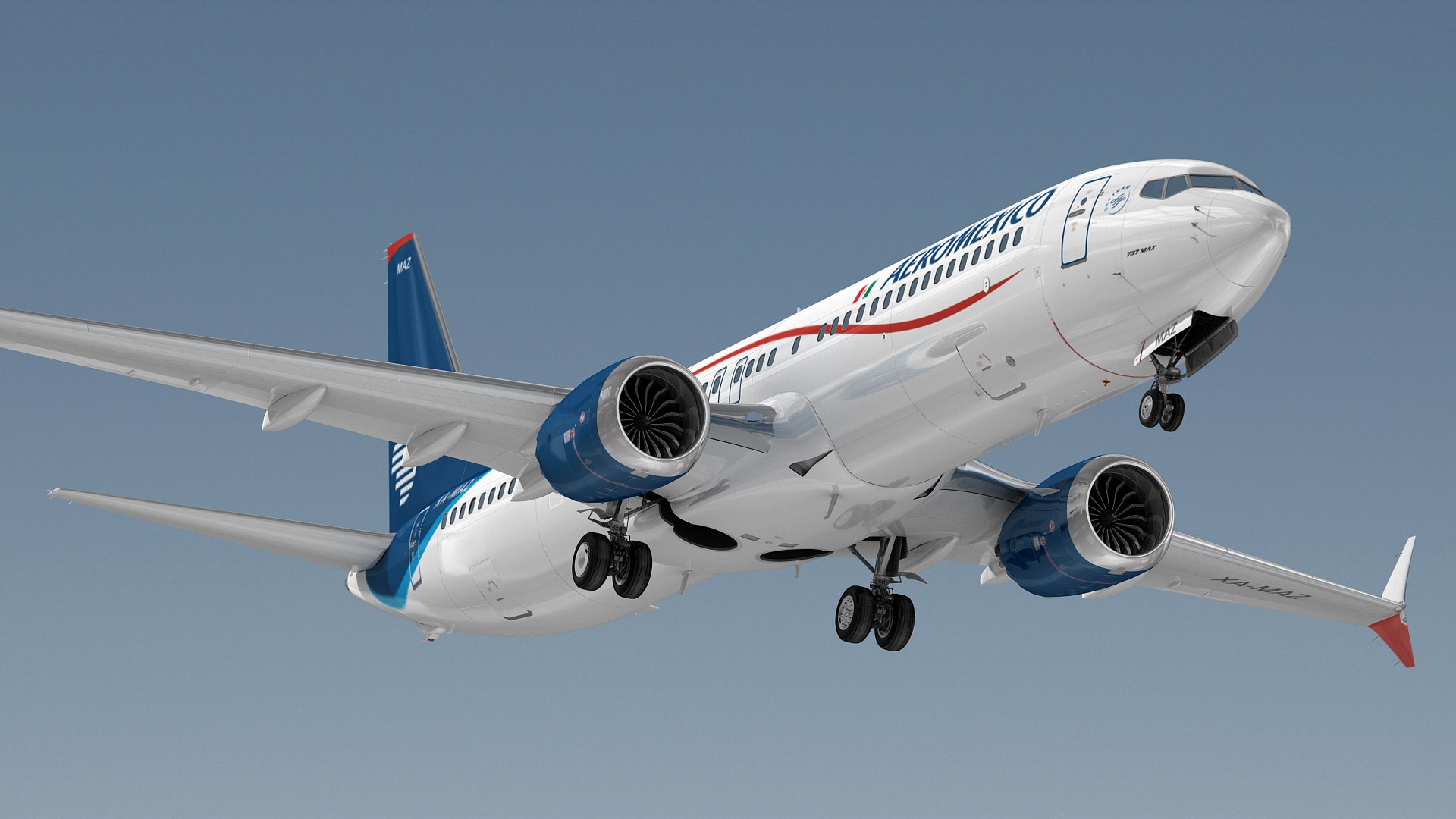 Boeing 737-9 MAX Aeromexico 3D Model - TurboSquid 1988440