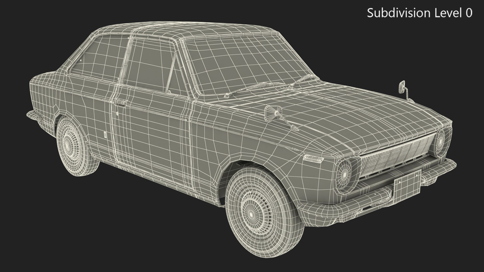 Vintage Beige Japanese Car Rigged 3D model - TurboSquid 2131217