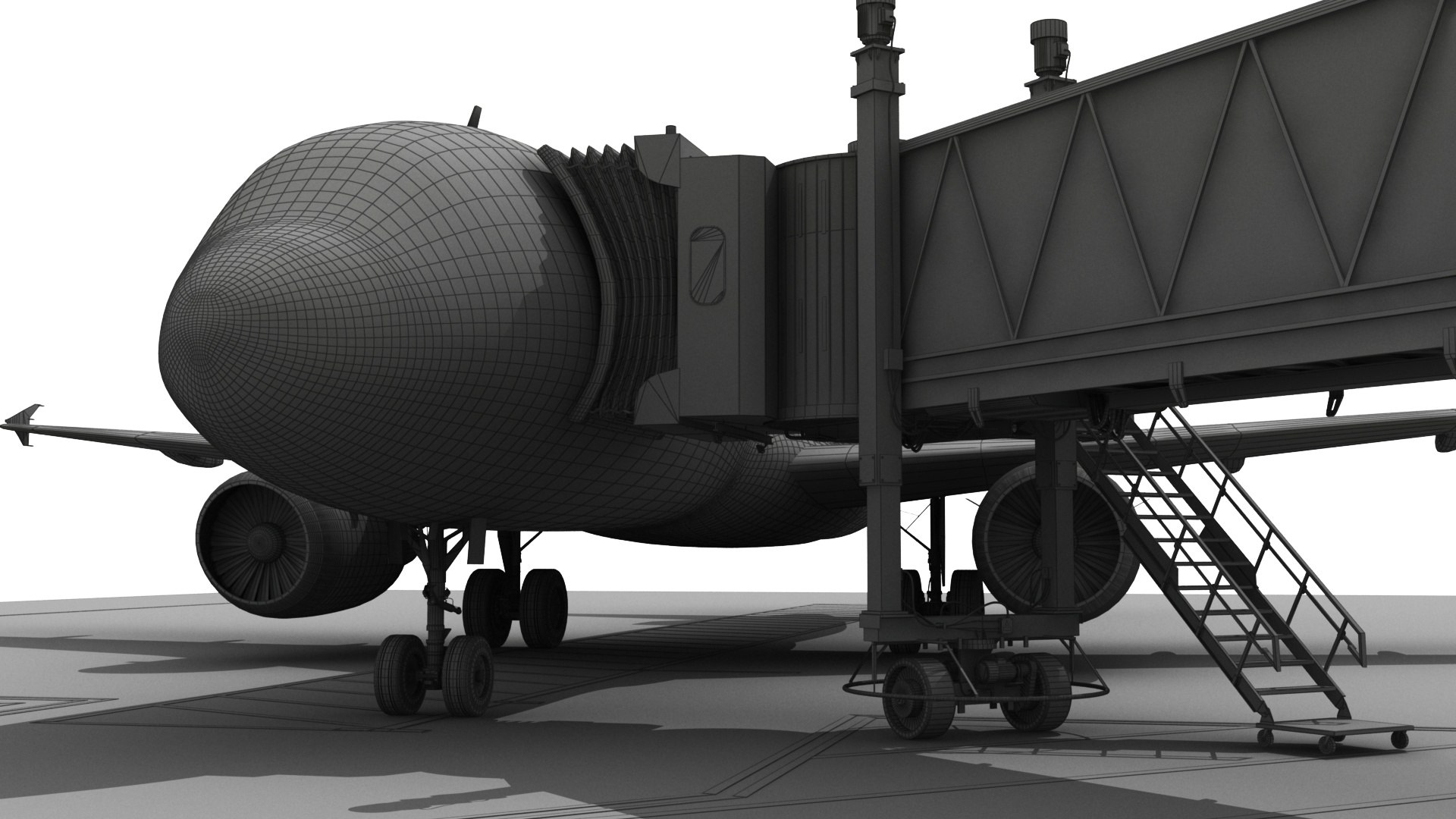 Airport jetway airplane 3D model - TurboSquid 1474030