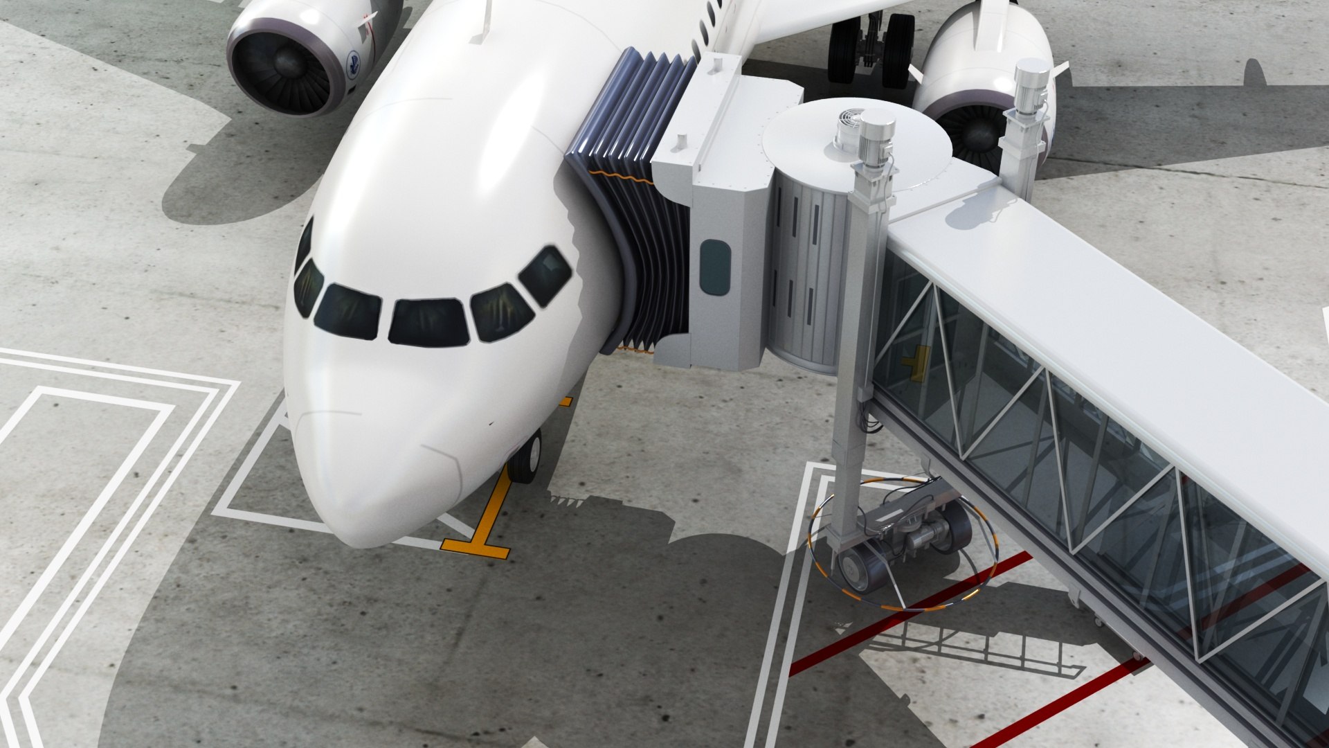 Airport Jetway Airplane 3D Model - TurboSquid 1474030