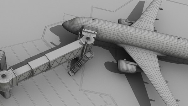 Airport jetway airplane 3D model - TurboSquid 1474030