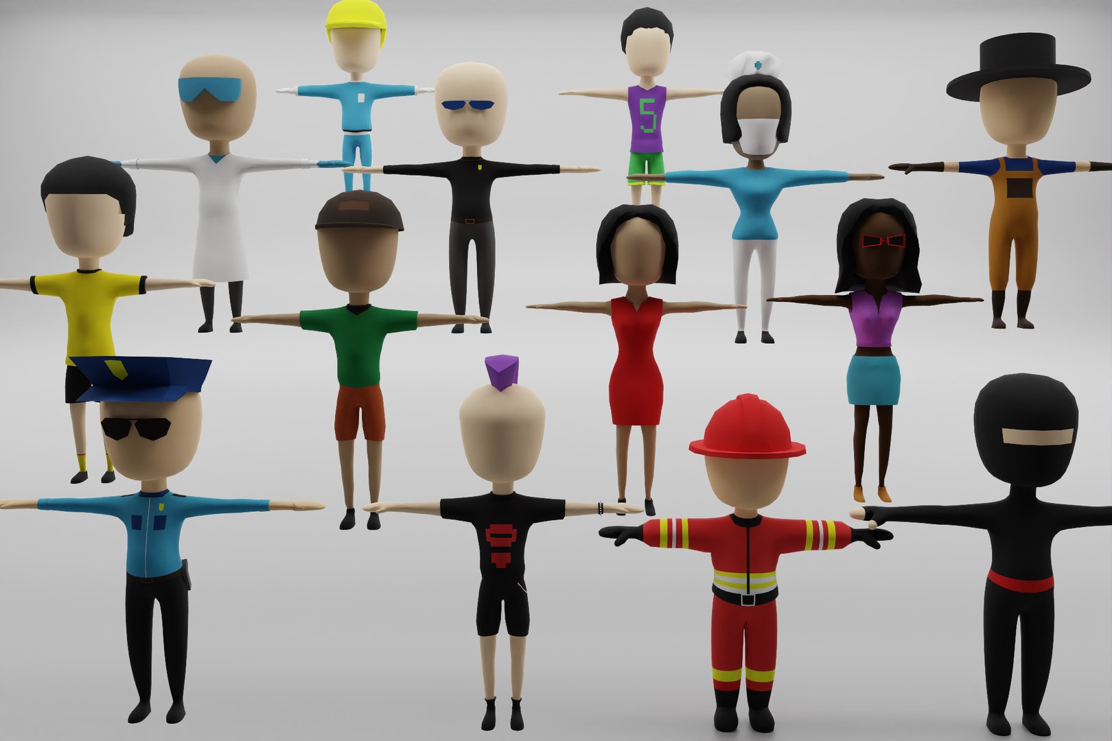 3D Model Hypercasual Characters - TurboSquid 2085296