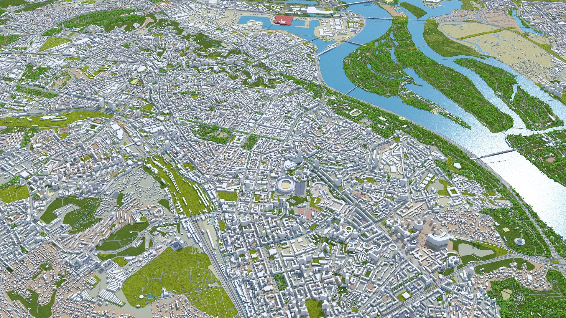 3D City Area Building Model - TurboSquid 1596457