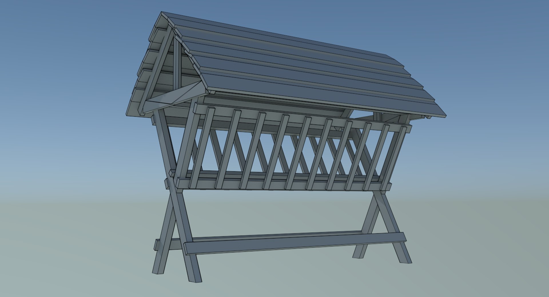 Farm Feeding Rack 3d Model