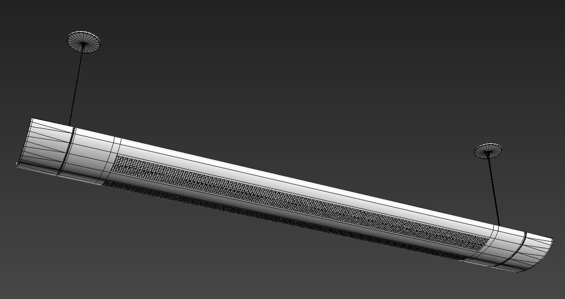 florescent hanging light 3d model