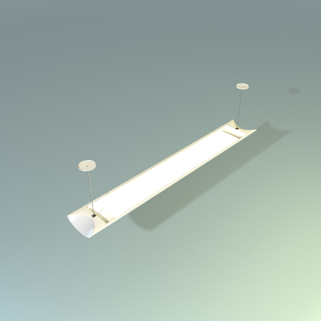 florescent hanging light 3d model
