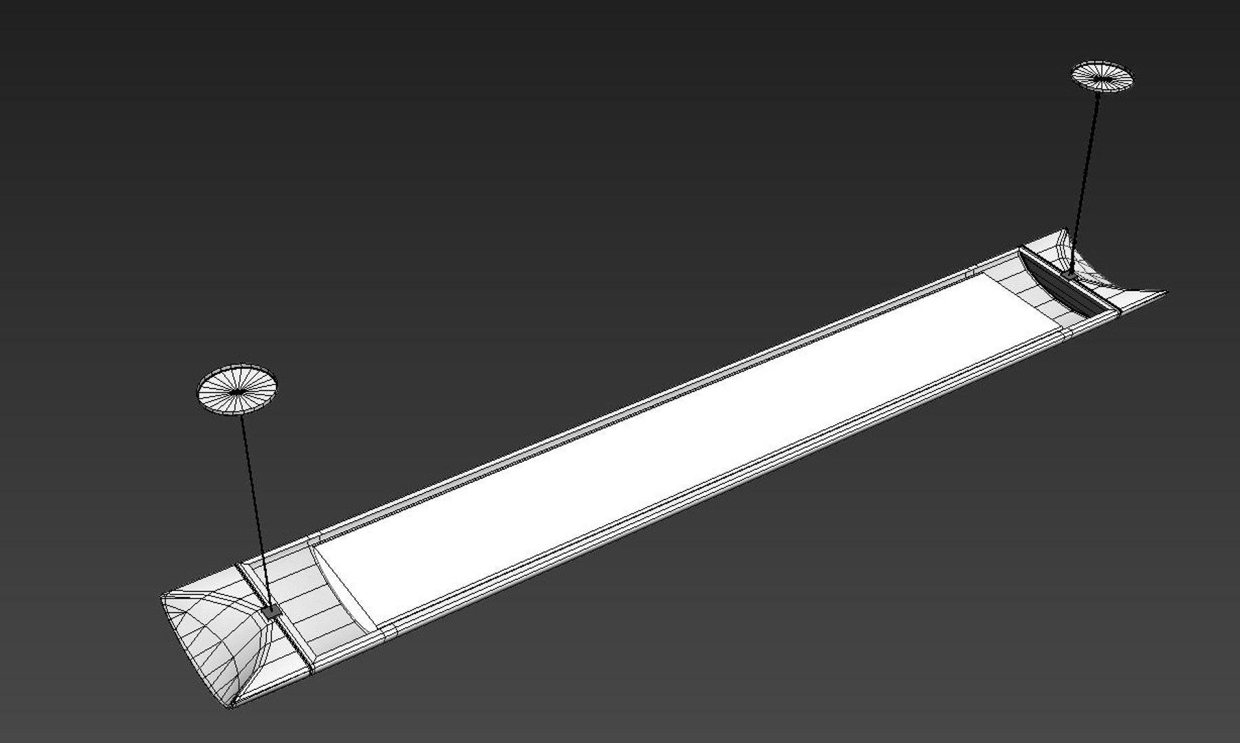 florescent hanging light 3d model