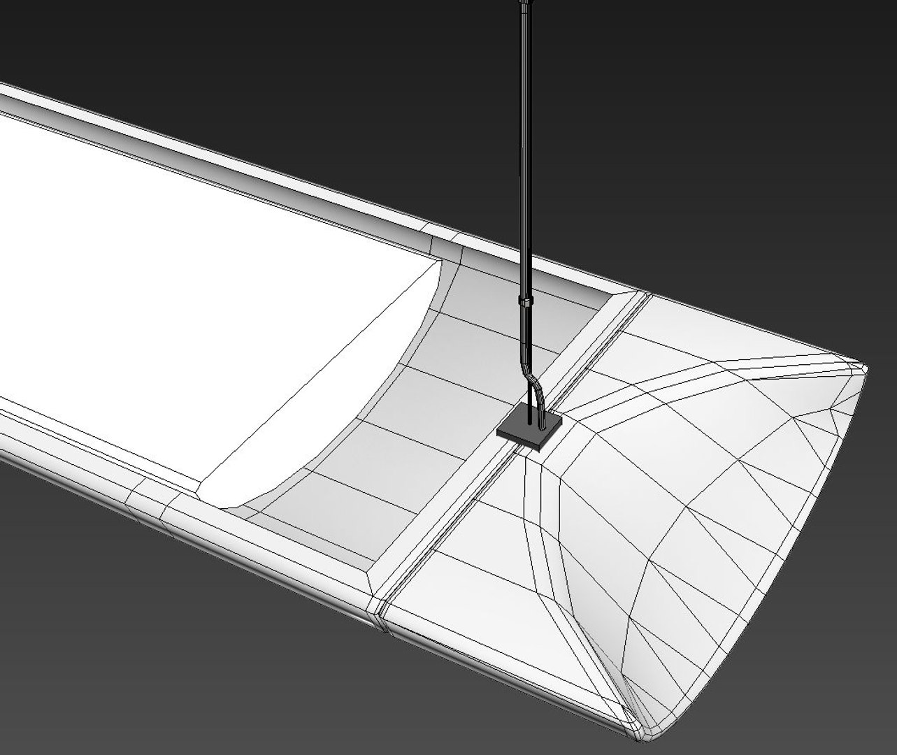 florescent hanging light 3d model