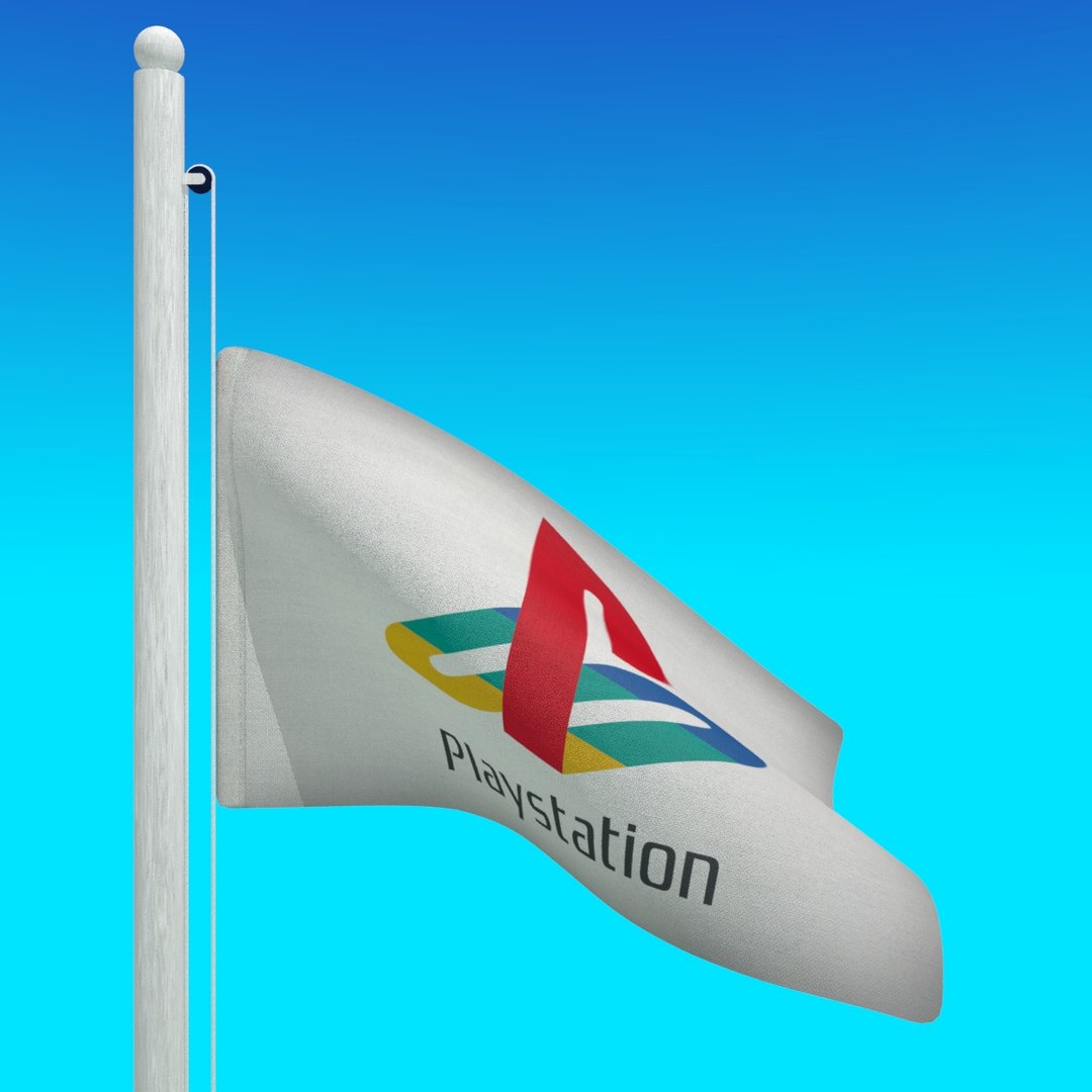 flags playstation - loop 3d model