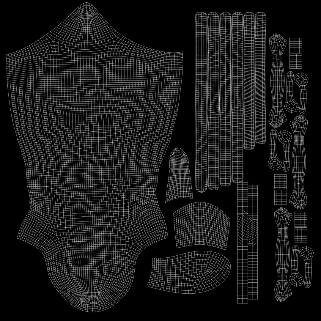 Medieval Fantasy Archer Outfit Top Pants Boots Gloves 3D Model ...