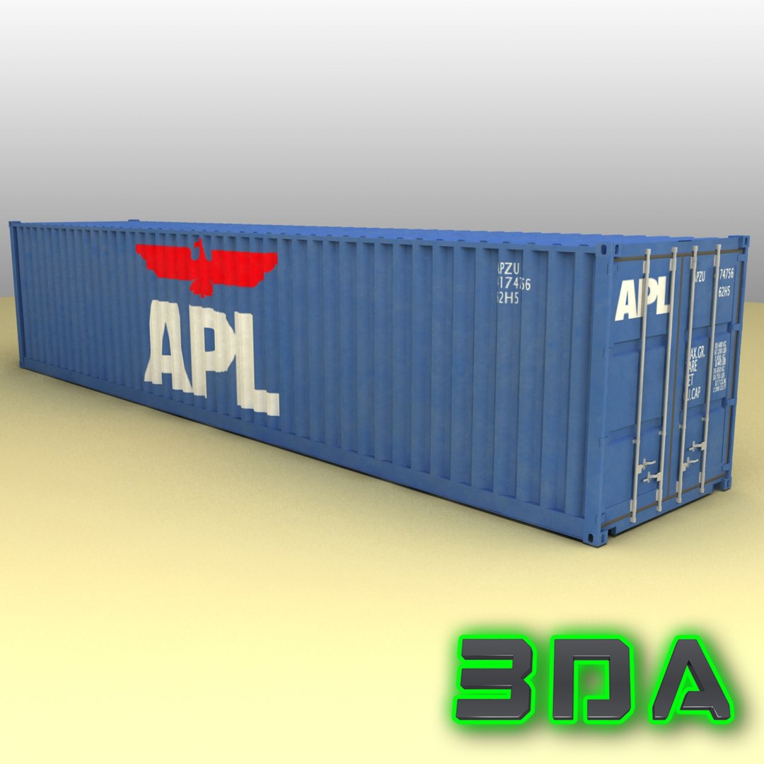 40 Feet Container Ships 3d Model
