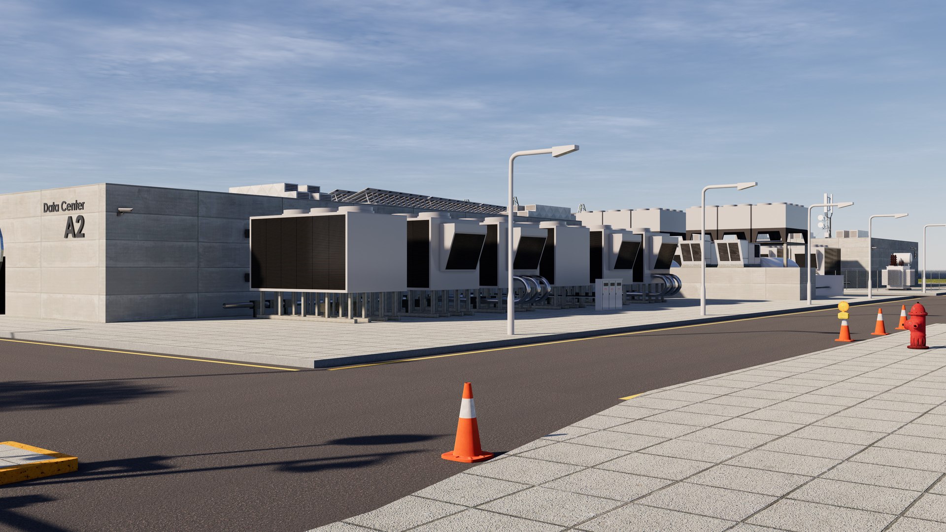 3D Data Center With Interior And Landscape - TurboSquid 2293586