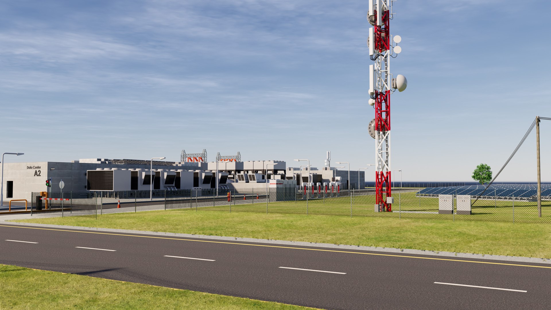 3D Data Center With Interior And Landscape - TurboSquid 2293586