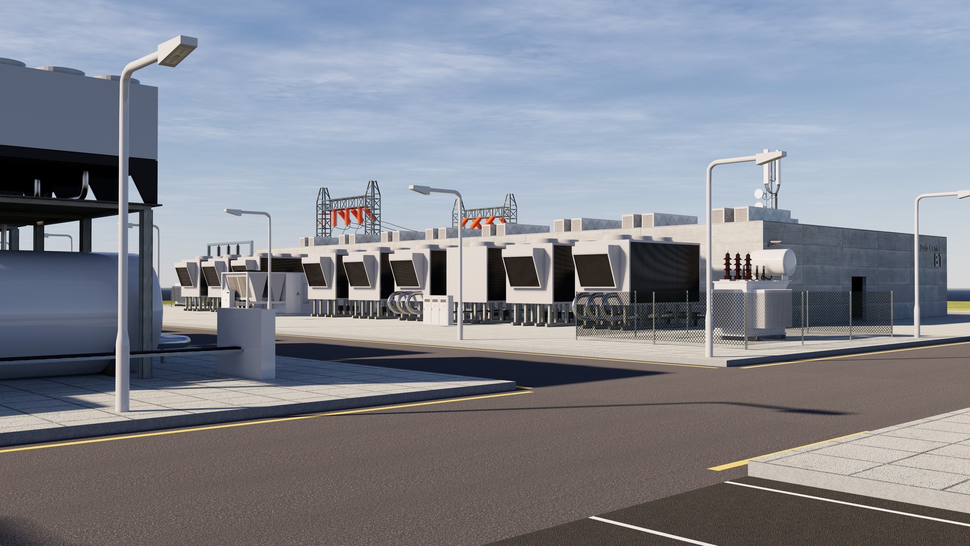 3D Data Center With Interior And Landscape - TurboSquid 2293586