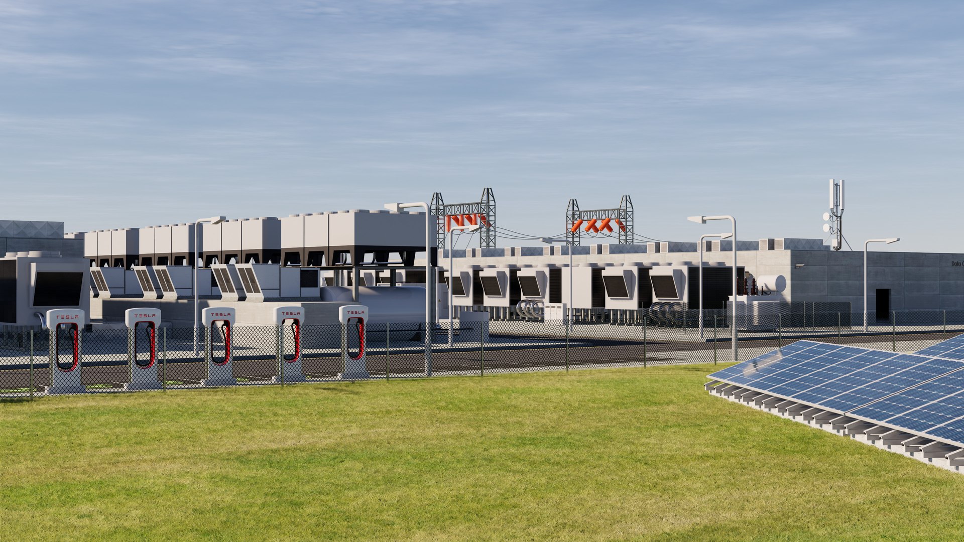 3D Data Center With Interior And Landscape - TurboSquid 2293586